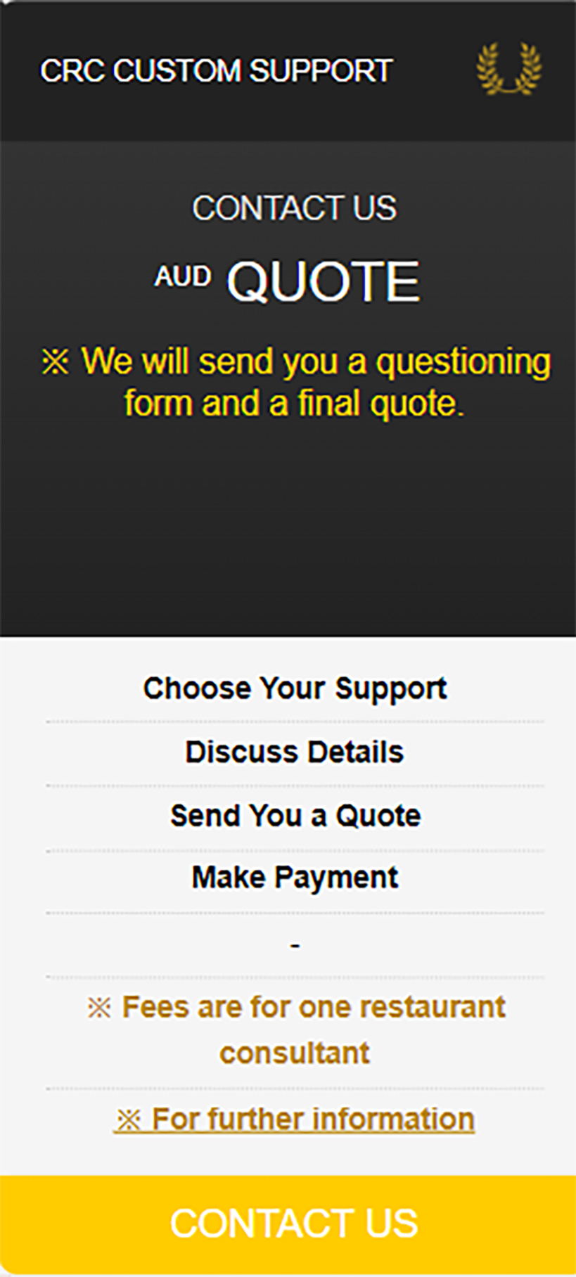 CRC CUSTOM SUPPORT | COCORO RESTAURANT CONSULTANTS Melbourne